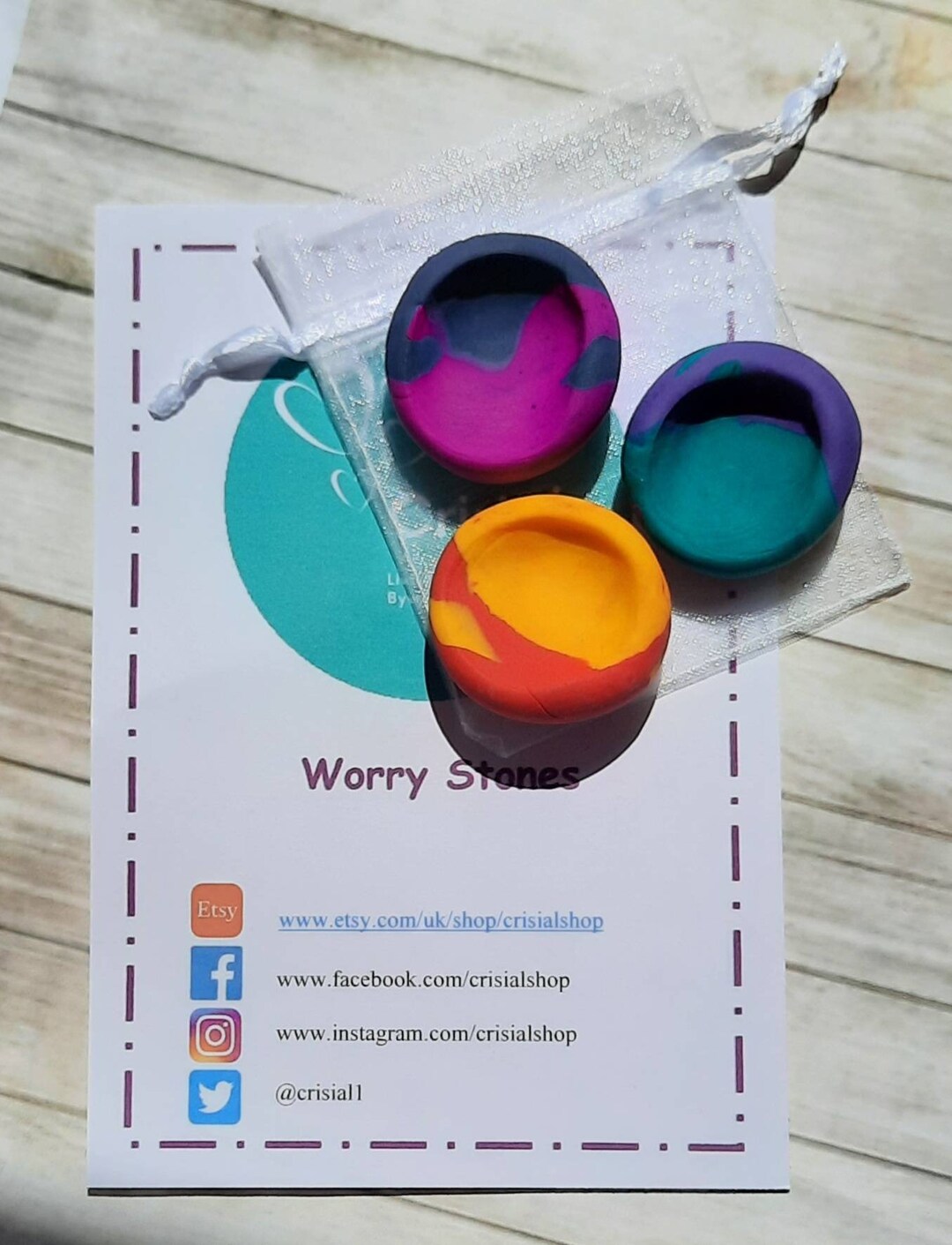 3 Handmade Worry/thumb Stones Set of 3 Ease Your Worries and - Etsy