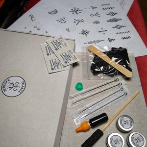 Hand Poke Tattoo Kit / Tattoo Design / DIY Tattoo Kit / Stick and Poke ...