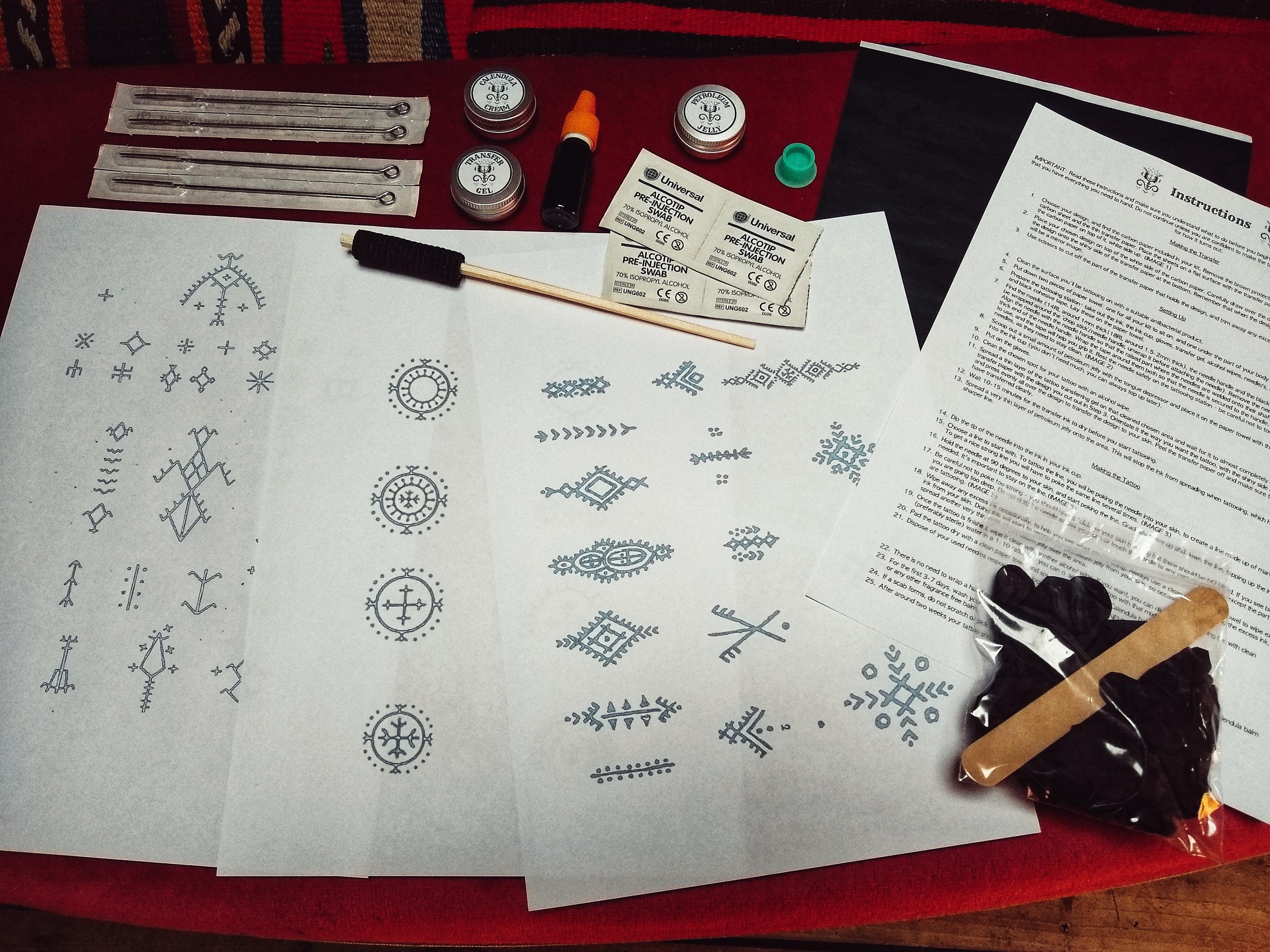 Hand Poke Tattoo Kit / Tattoo Design / DIY Tattoo Kit / Stick and Poke ...