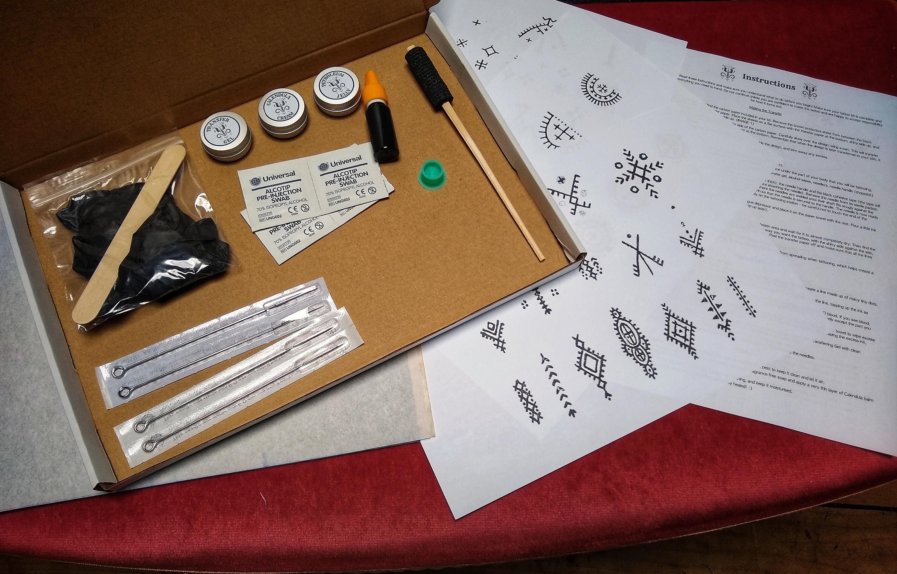 Hand Poke Tattoo Kit / Tattoo Design / DIY Tattoo Kit / Stick and Poke ...