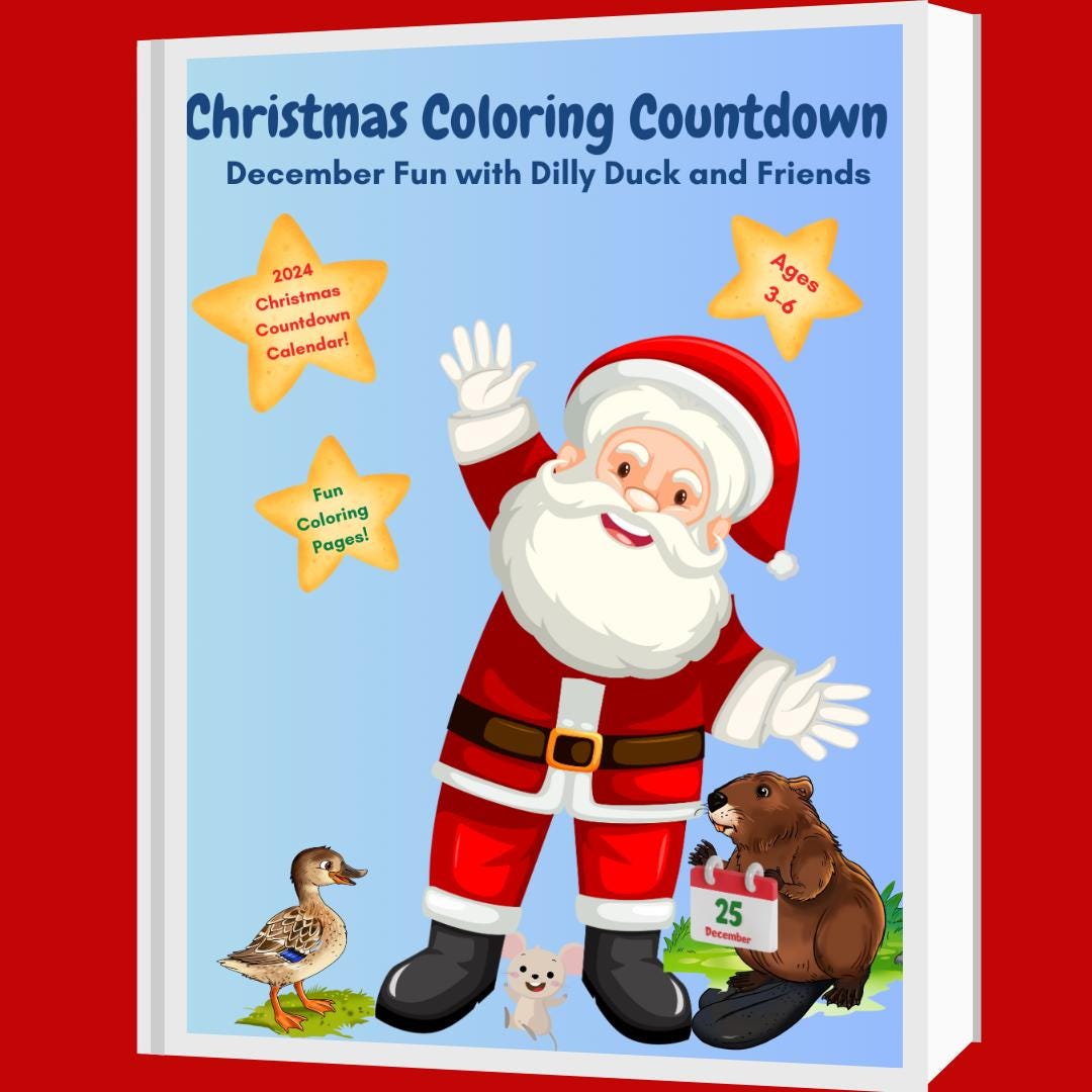Christmas Coloring Countdown Activity Book, December 2024 Calendar ...