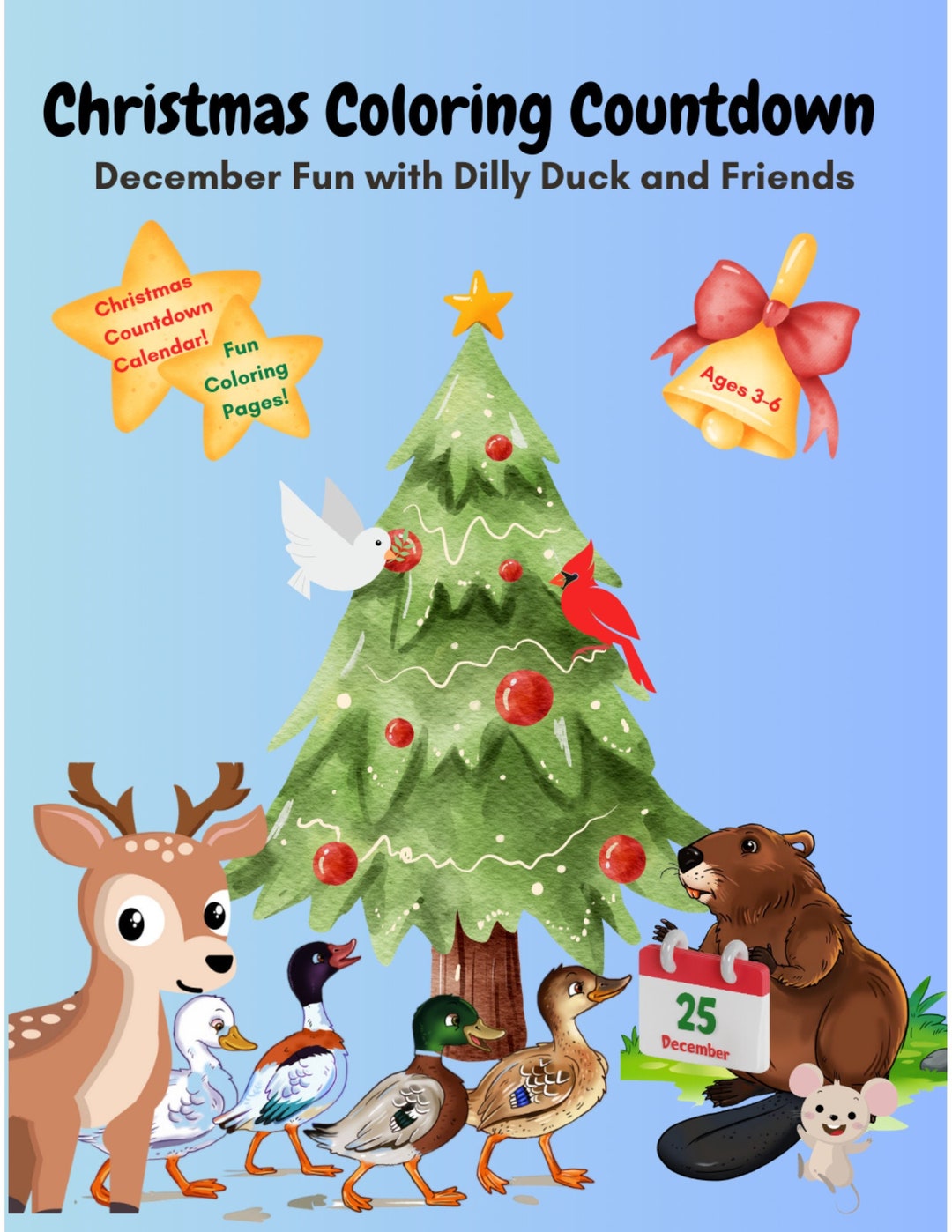 Christmas Coloring Countdown Activity Book December 2023 - Etsy