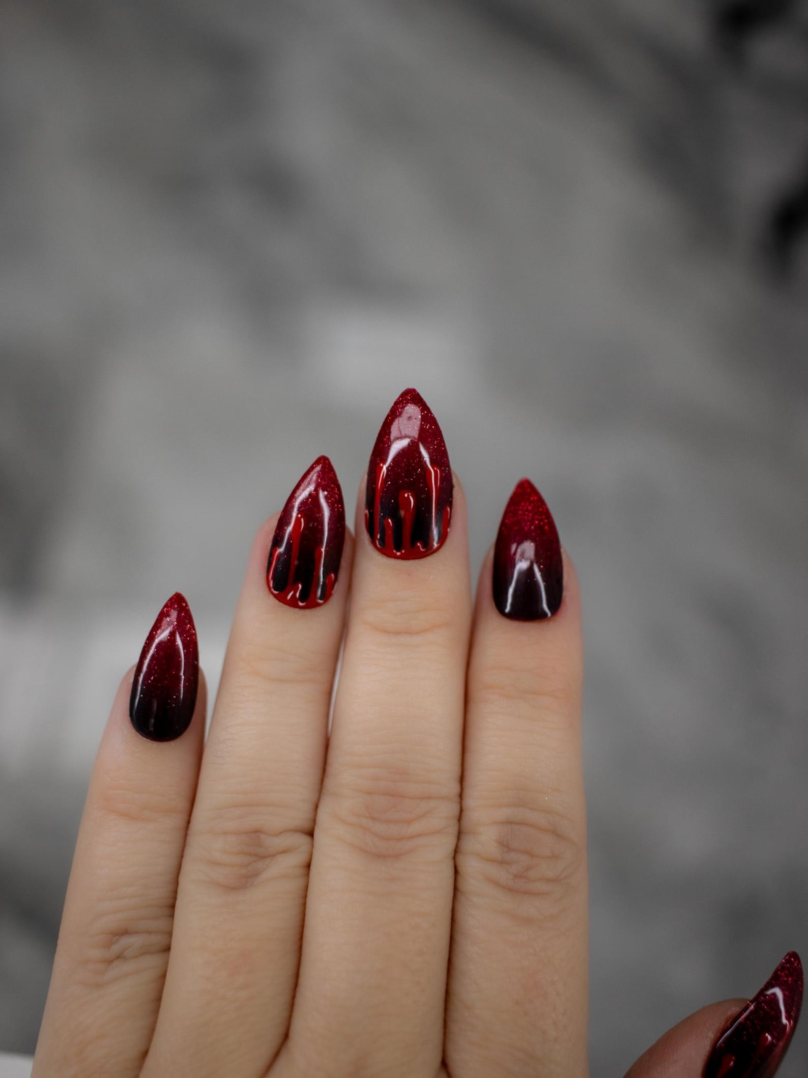 Bloody Halloween Nails, Blood Drip Nails, Halloween Press on Nails ...