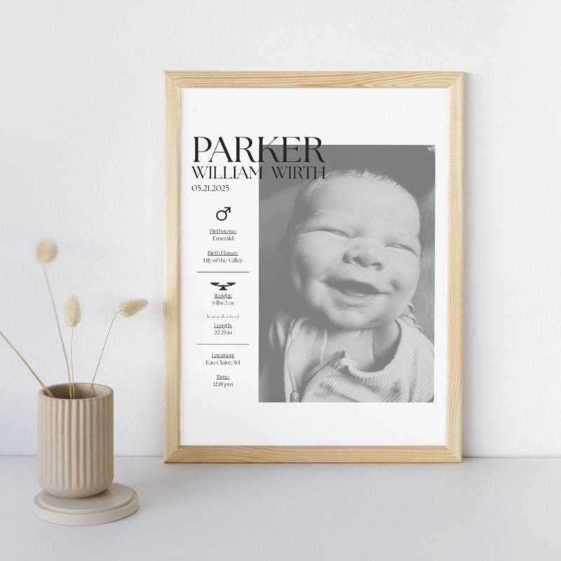 Birth Stats Poster - Etsy