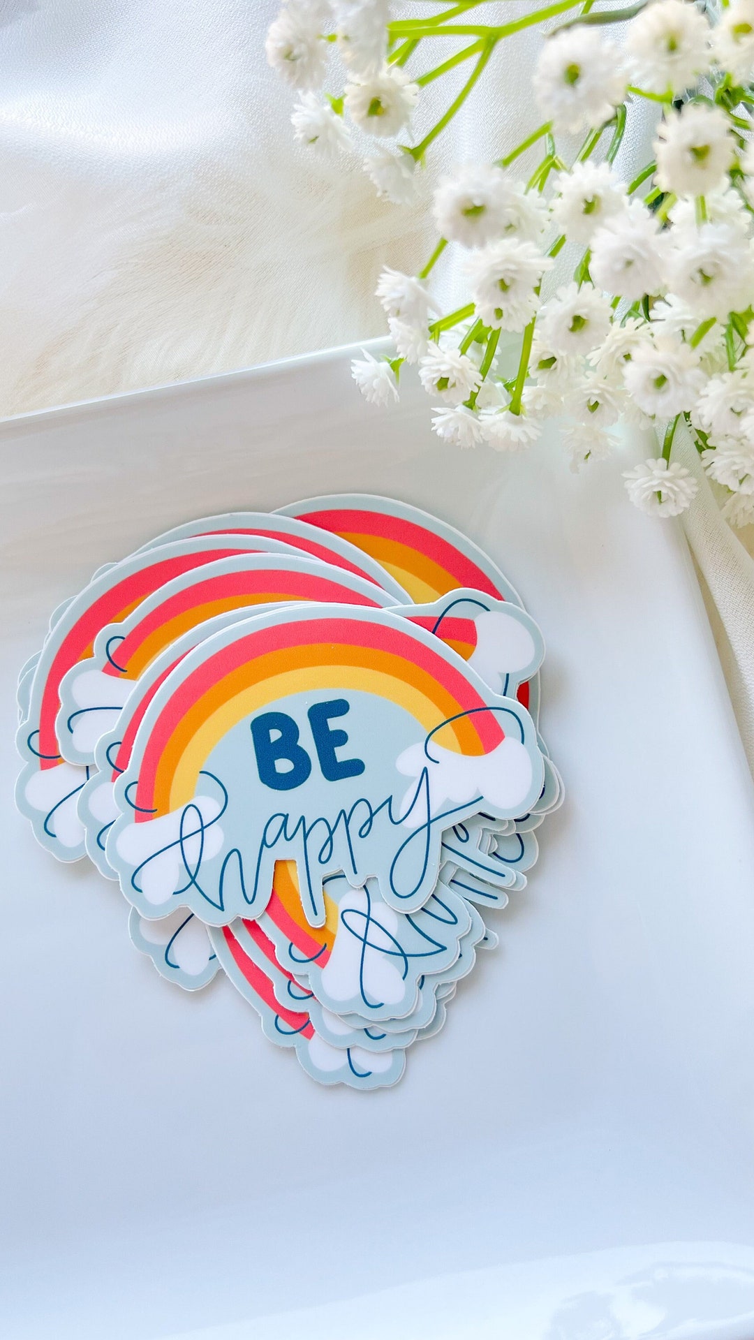Be Happy Vinyl Sticker / Waterproof Weatherproof / Laptop - Etsy