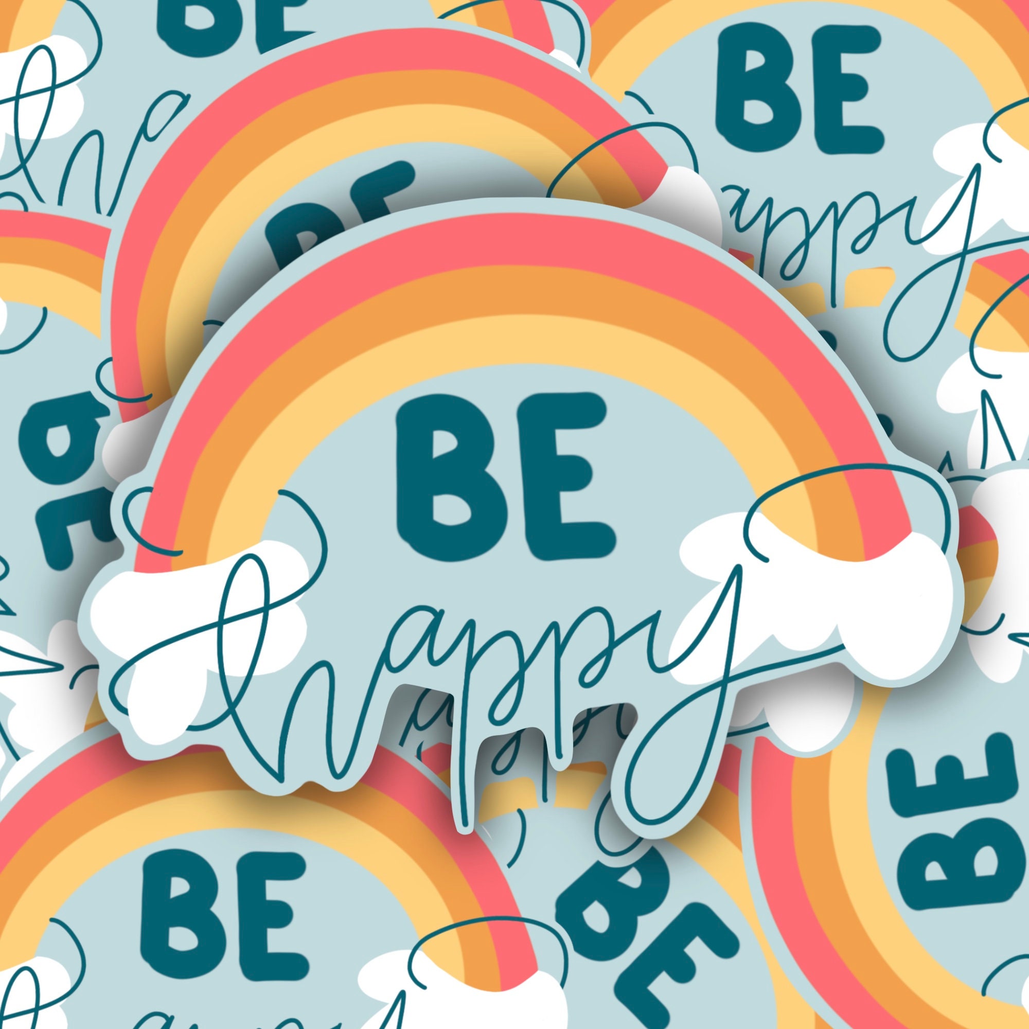 Be Happy Vinyl Sticker / Waterproof Weatherproof / Laptop | Etsy