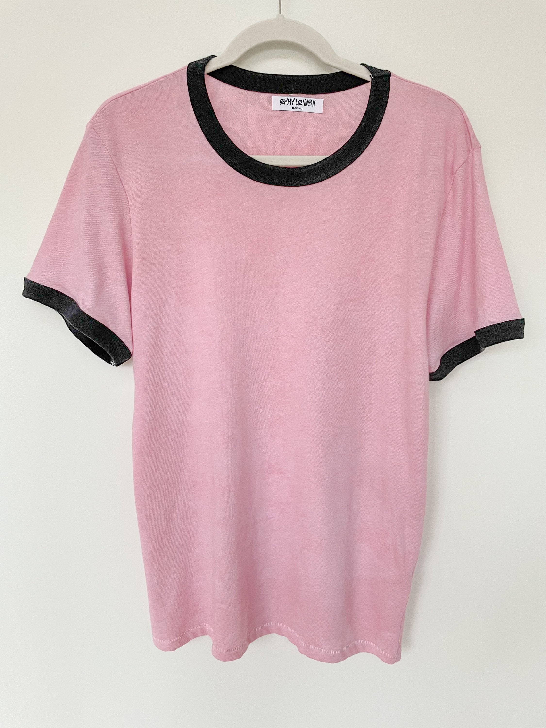 Pink Ringer Tee / Garment Dyed t-shirt / handmade tie dye | Etsy