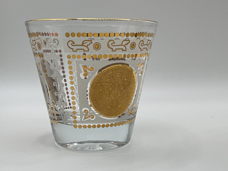 Set of Vintage Hazel Atlas Aztec Gold Medallion Cups (2pc) - Etsy
