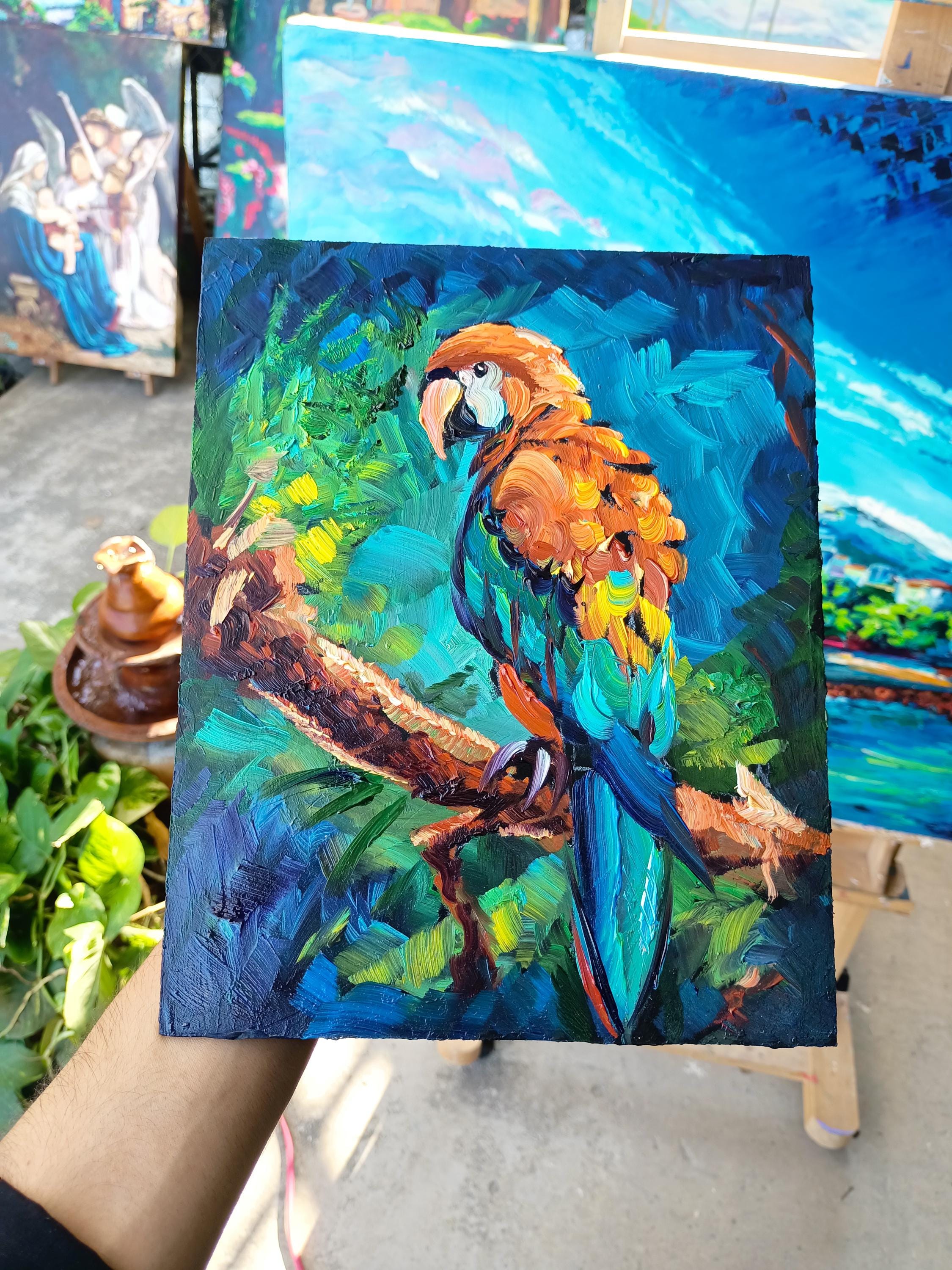 Guacamaya Macaw Painting, Original Art, Puerto Vallarta, Mexican ...
