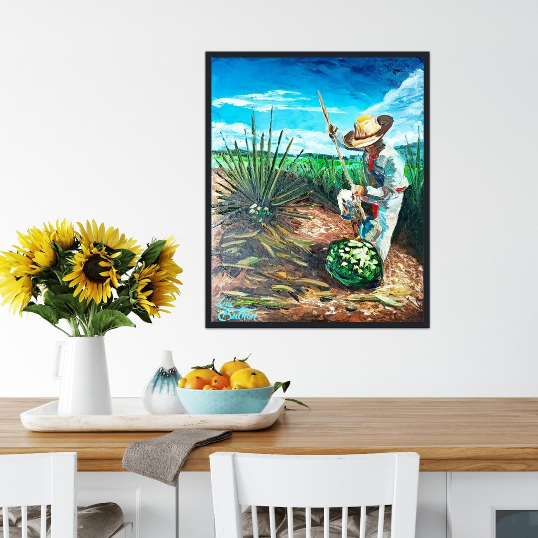 Tequila Painting on Canvas, Original Art, Puerto Vallarta, Mexican ...