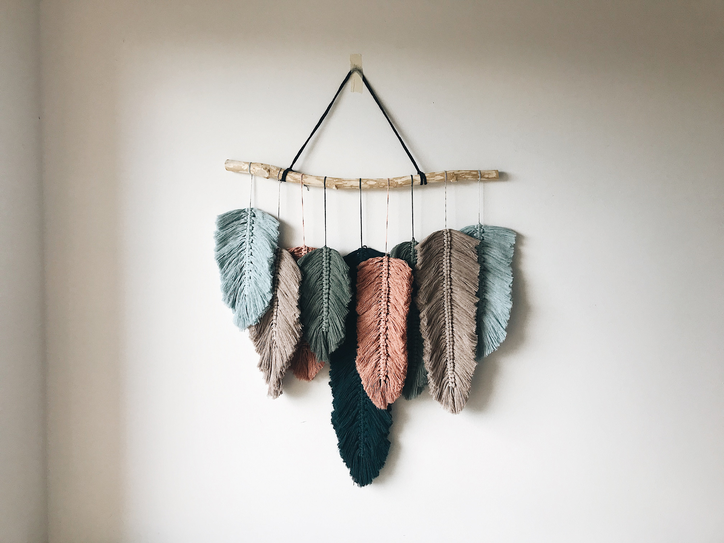 Fiber Arts Macrame Art & Collectibles Small Boho Wall Hanging Farmhouse ...