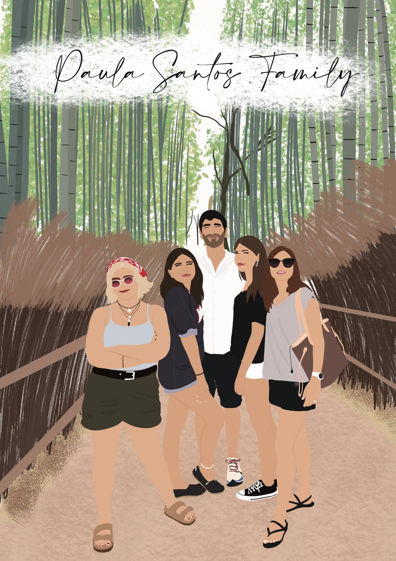 Personalized Family Illustration Personalized Drawing Family - Etsy