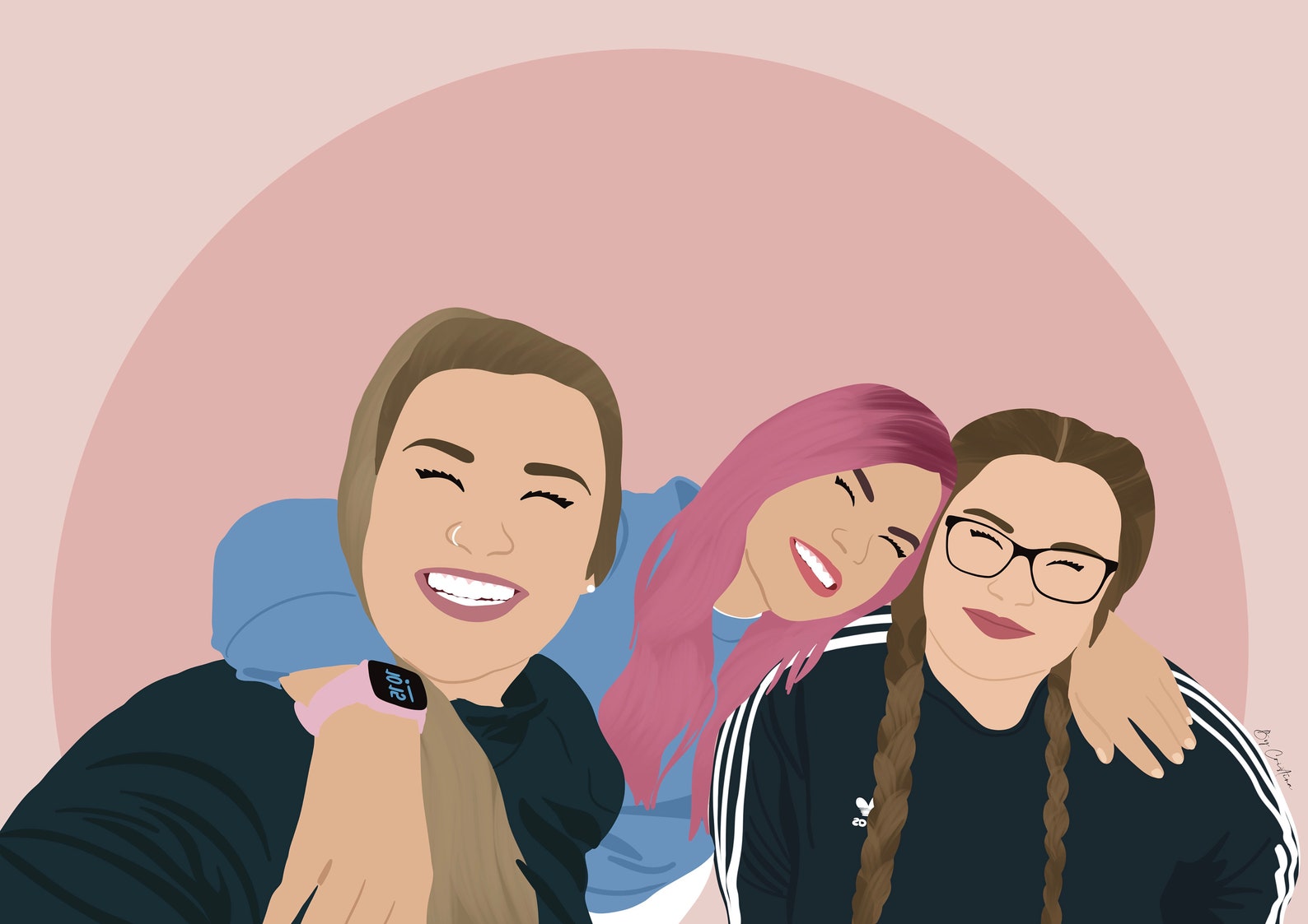 Personalized Portrait Friends Illustration of 2 People for - Etsy