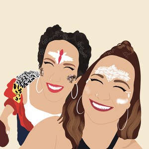 Personalized Portrait Friends, Illustration of 2 People for Gift ...
