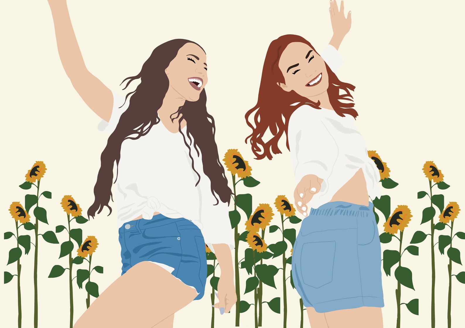 Personalized Portrait Friends, Illustration of 2 People for Gift ...