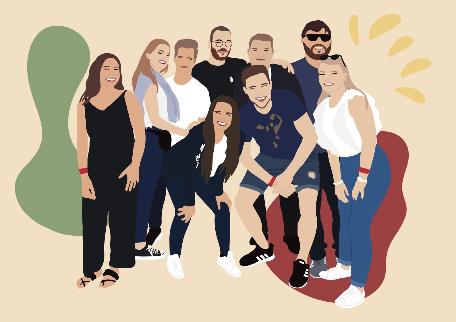 Personalized Portrait Friends Illustration of 2 People for - Etsy