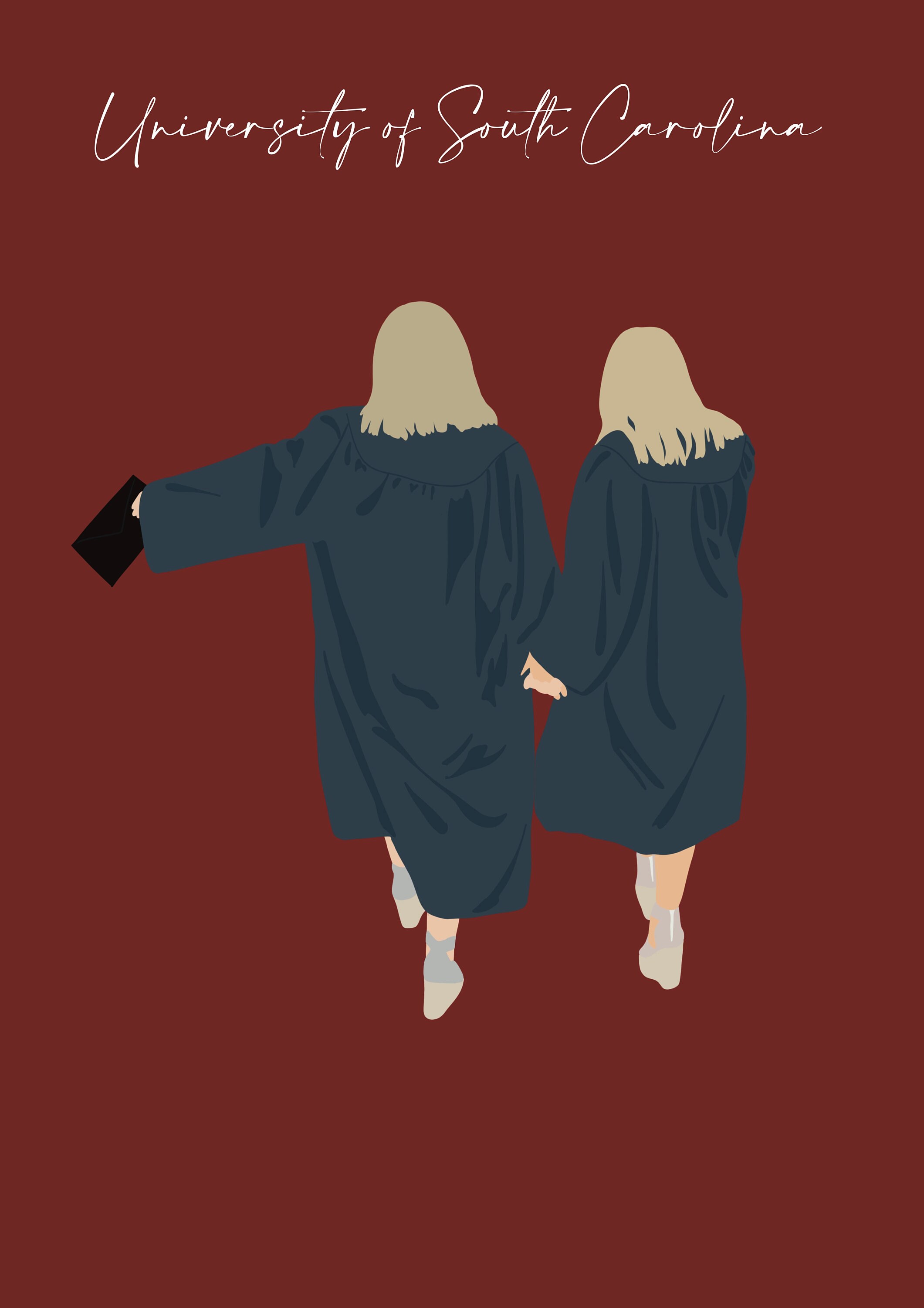 Graduation Illustration - Digital - Personalized Graduation Drawing ...