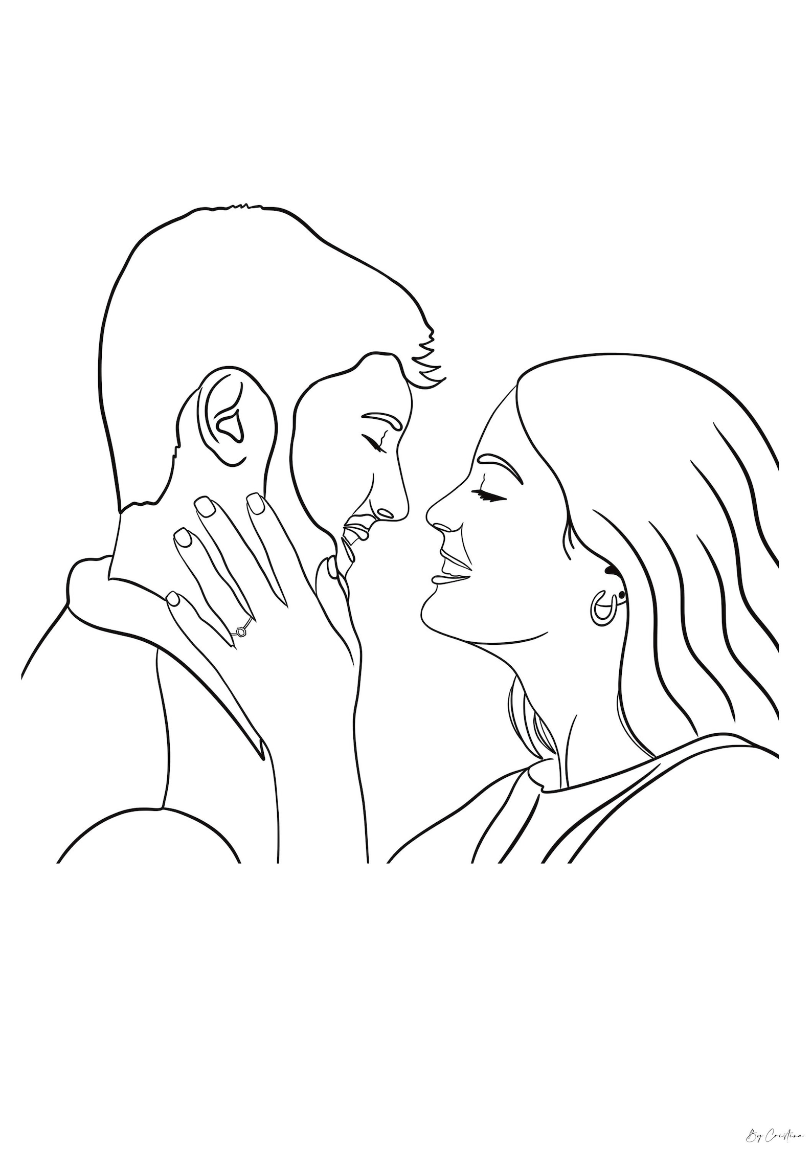 Custom One Line Drawing | One Line Portrait | Personalized Drawing ...