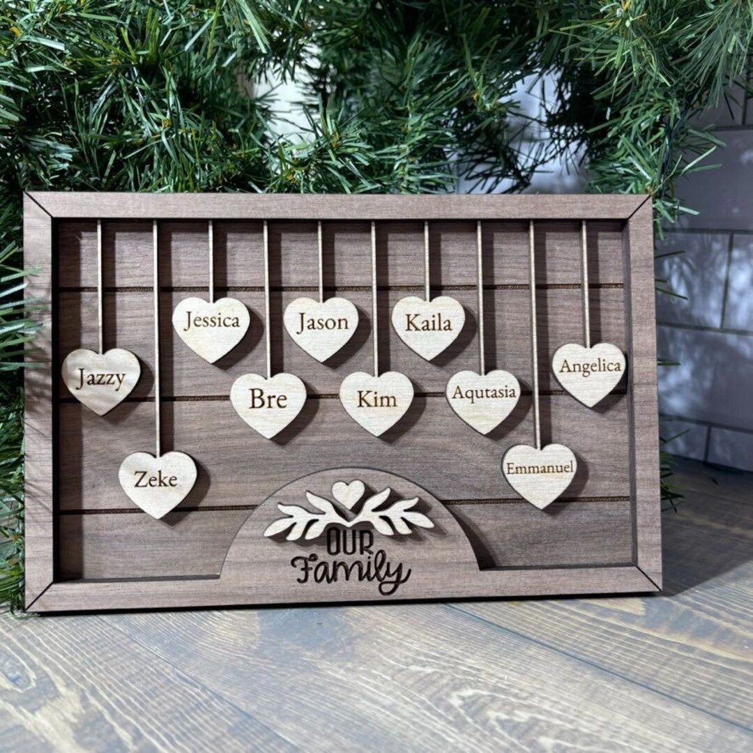 Our Family Hearts Frame - Mother's Day - Father's Day - Family Tree ...