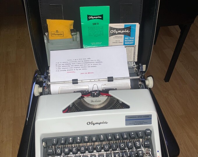 Script/cursive Olympia SM9 Typewriter. - Etsy
