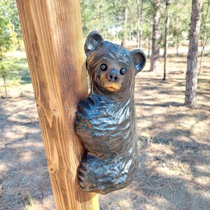 Chainsaw Carved Climbing Bear 15 Made for Posts, Corners, Poles, Trees ...
