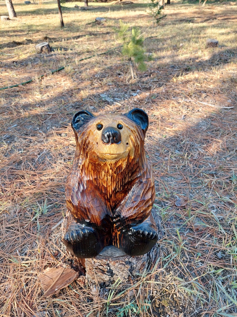 Chainsaw Carved Wooden Bear 15 - Etsy