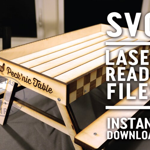 Squirrel Picnic Table SVG Laser Cut Files for Glowforge - Etsy