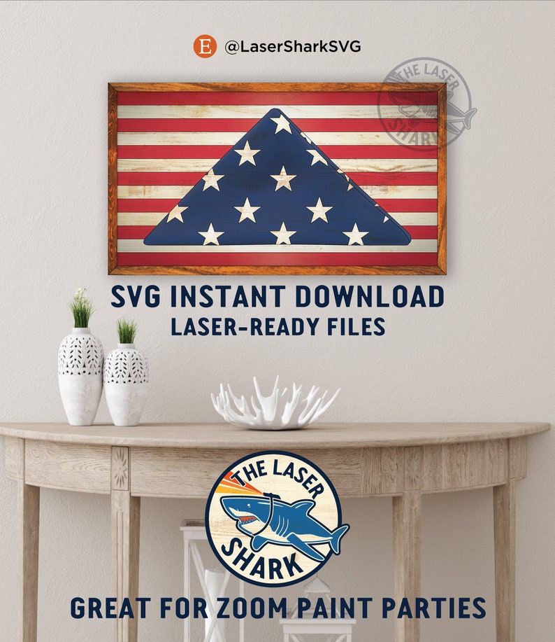 Folded American Flag SVG Laser Cut Files for Glowforge - Laser Cutter ...