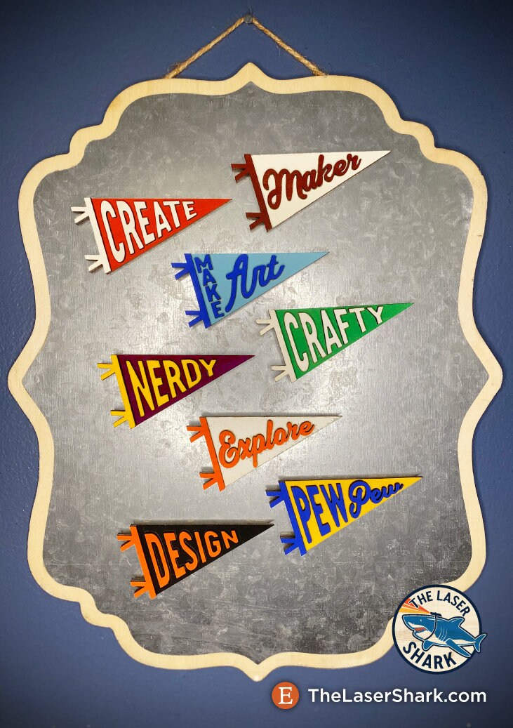 Creative Pennants Magnet Sized SVG Laser Cut Files for Glowforge ...