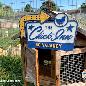 Chick-inn Sign SVG Laser Cut Files for Glowforge - Laser Cutter Artwork ...
