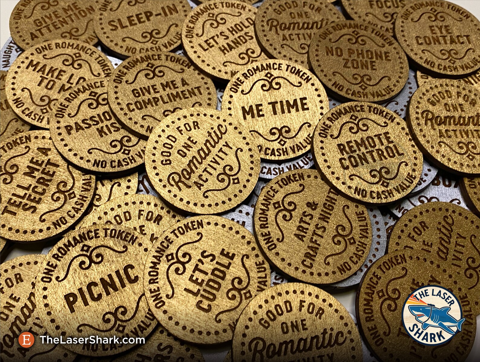 Romantic Activity Tokens SVG Laser Cut Files for Glowforge - Etsy