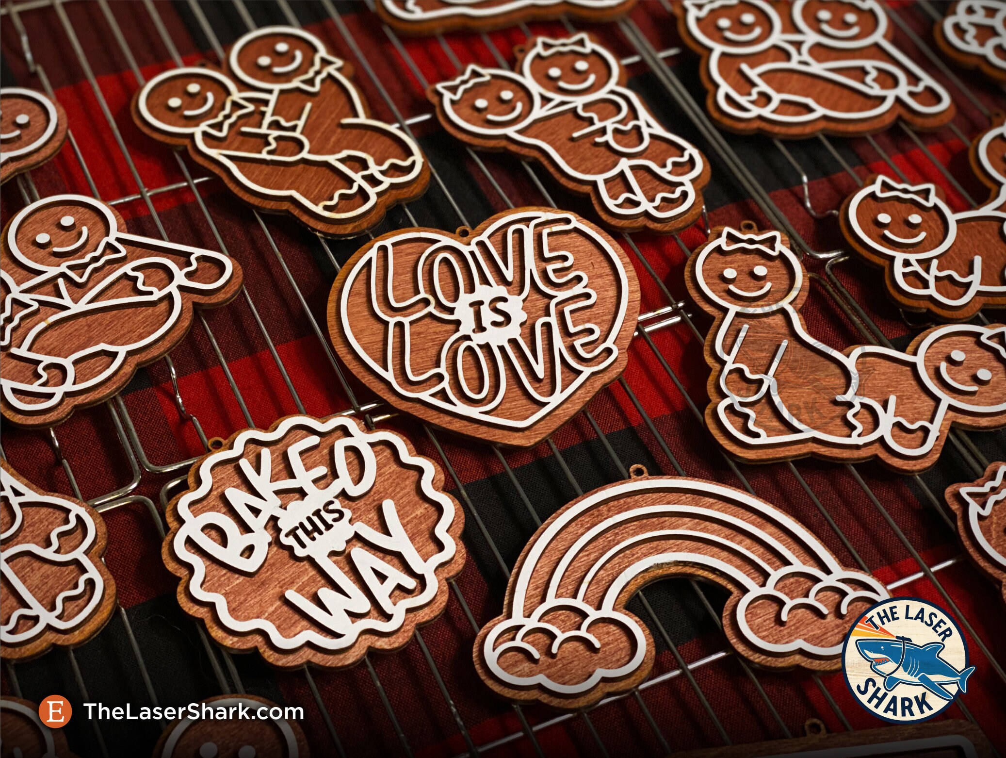 Same Sex Naughty Gingerbread Christmas Ornaments - SVG Laser Cut Files ...