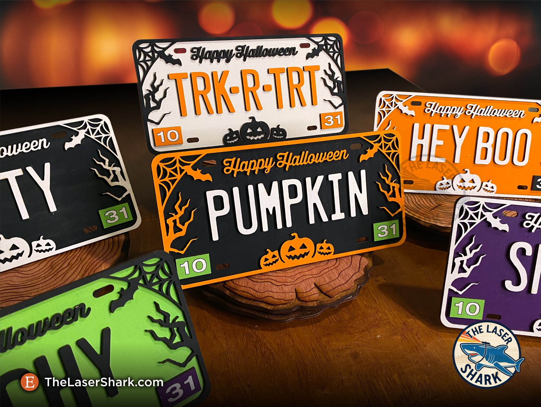 Halloween License Plates SVG Laser Cut Files for Glowforge -laser ...