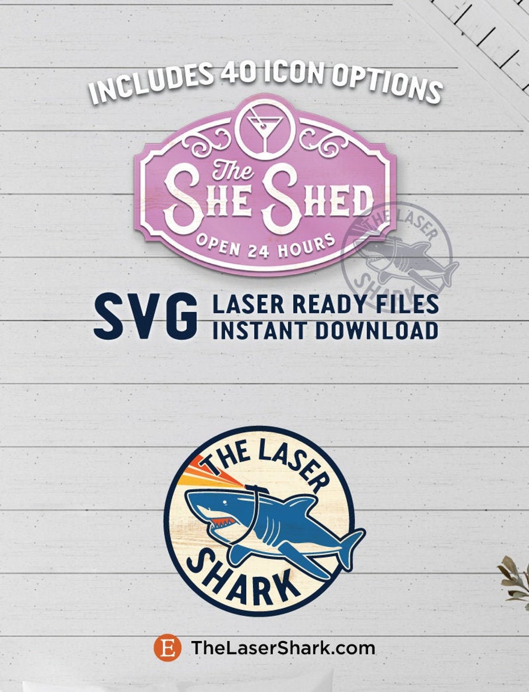 She Shed Sign SVG Laser Cut Files for Glowforge - Laser Cutter Artwork ...