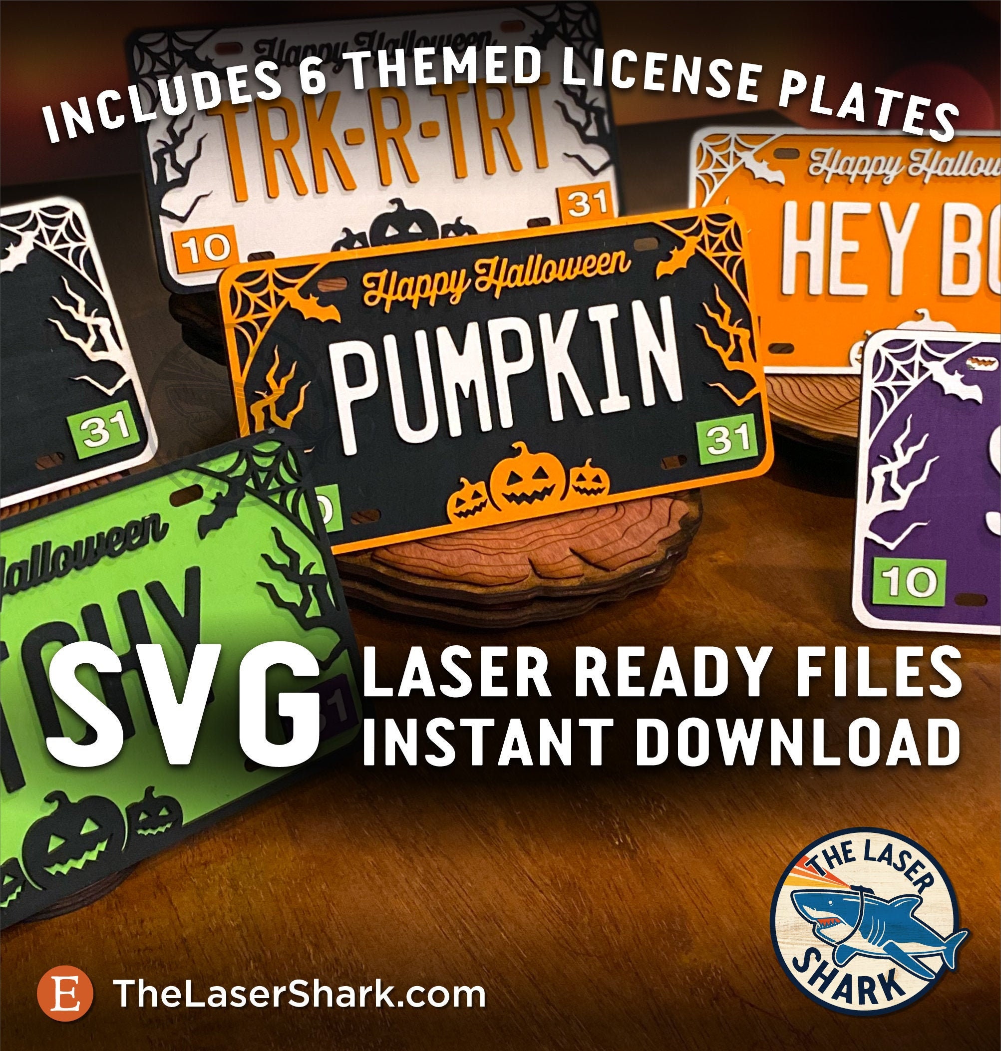 Halloween License Plates SVG Laser Cut Files for Glowforge -laser ...