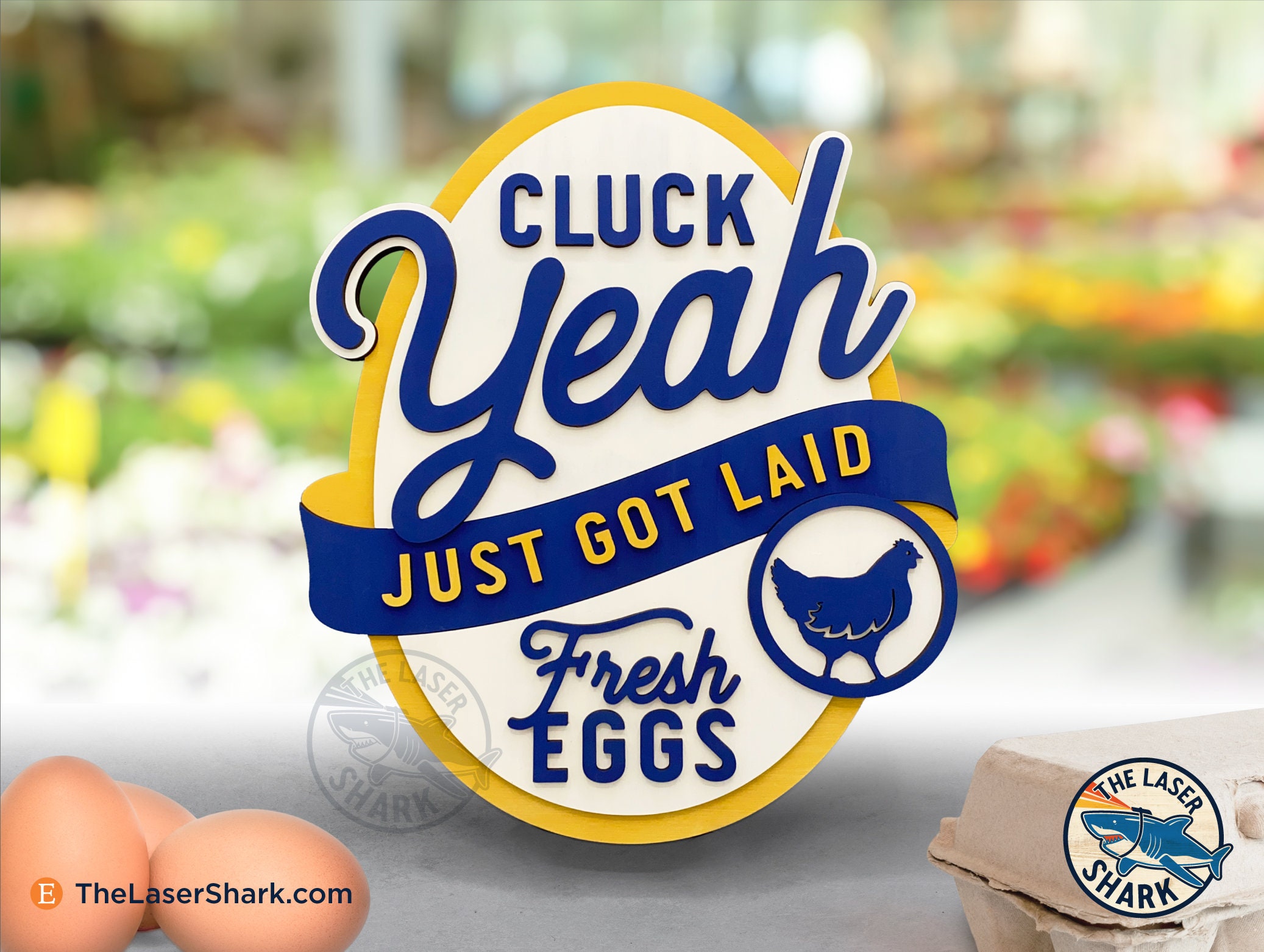 Cluck Yeah Sign SVG Laser Cut Files for Glowforge - Laser Cutter ...