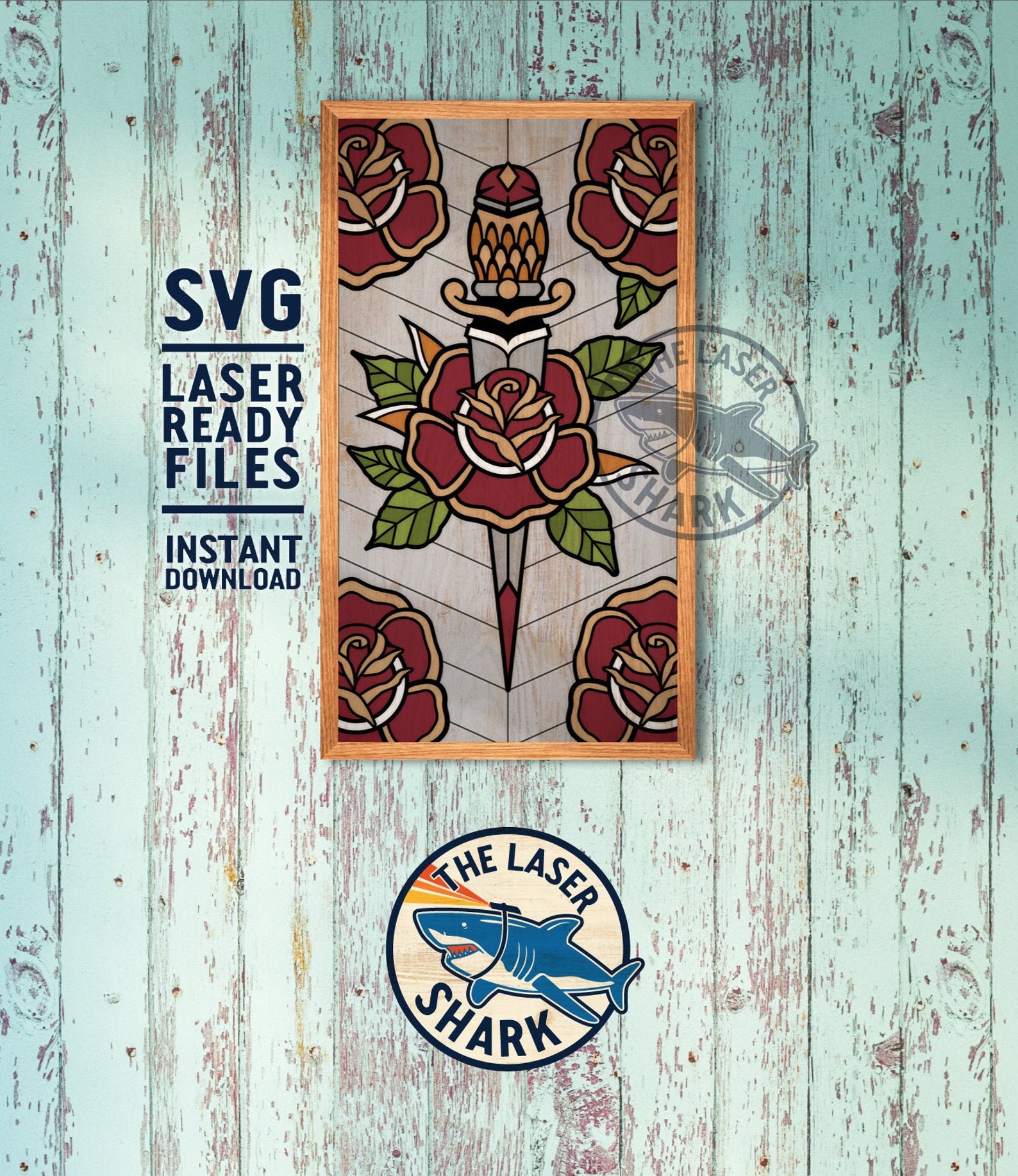 Rose Tattoo SVG Laser Cut Files for Glowforge Laser Cutter - Etsy