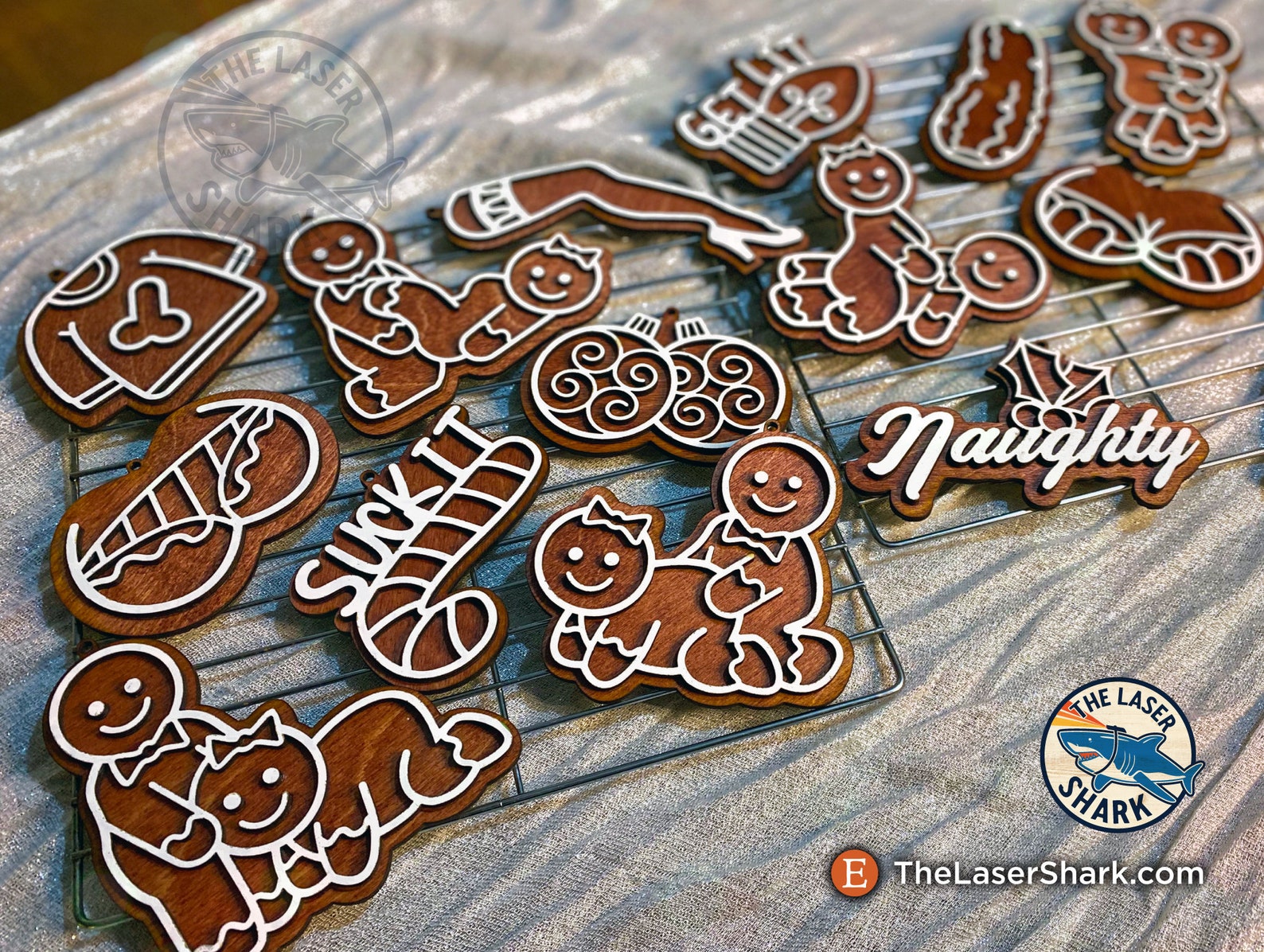 Naughty Gingerbread Christmas Ornaments Svg Laser Cut Files Etsy