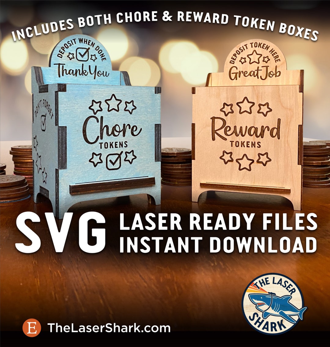 Token Boxes - Chore & Reward SVG Laser Cut Files for Glowforge ...
