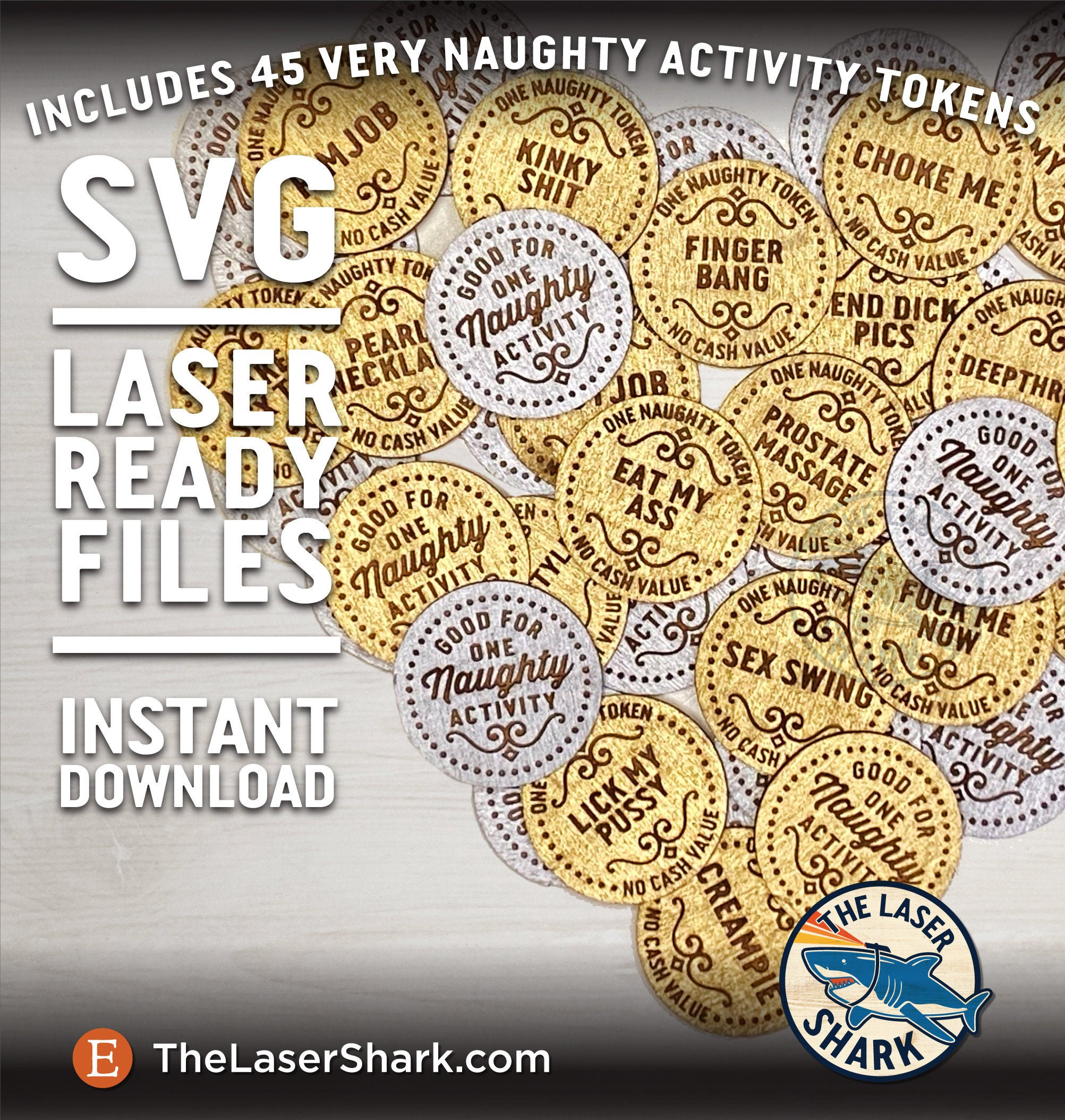 VERY Naughty Activity Tokens SVG Laser cut files for Glowforge | Etsy