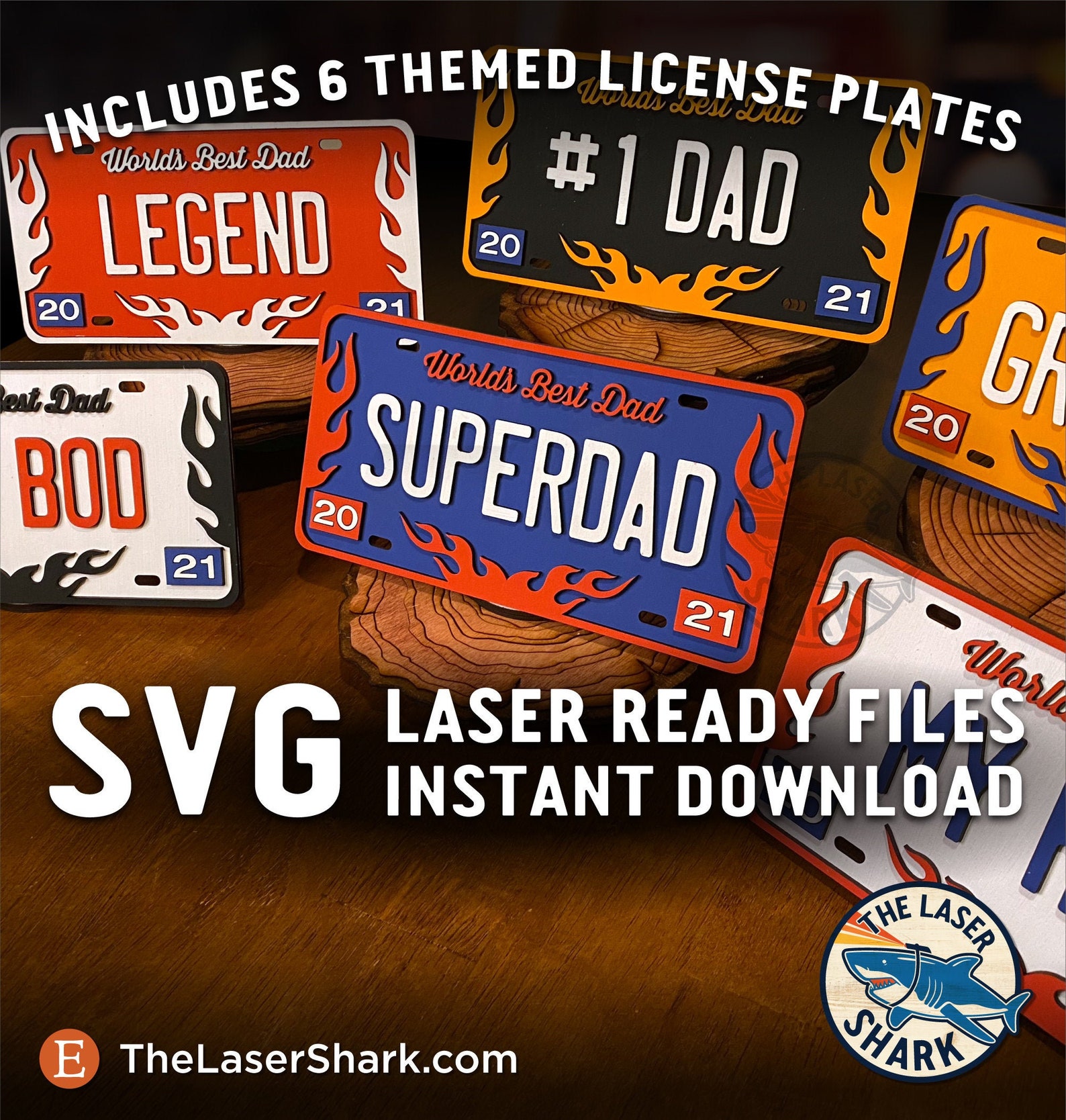 Dad Themed License Plates SVG Laser Cut Files Glowforge - Etsy