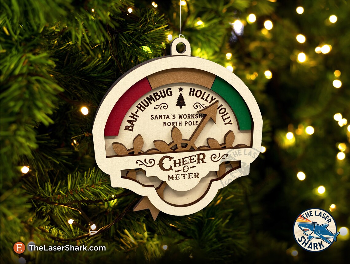 CHEER-O-METER Ornament SVG 2024 Laser Cut Files for Glowforge Laser ...