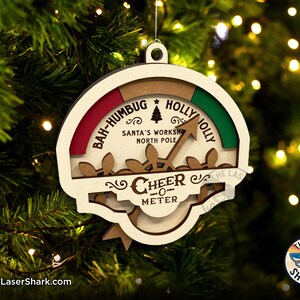 CHEER-O-METER Ornament SVG 2024 Laser Cut Files for Glowforge Laser ...