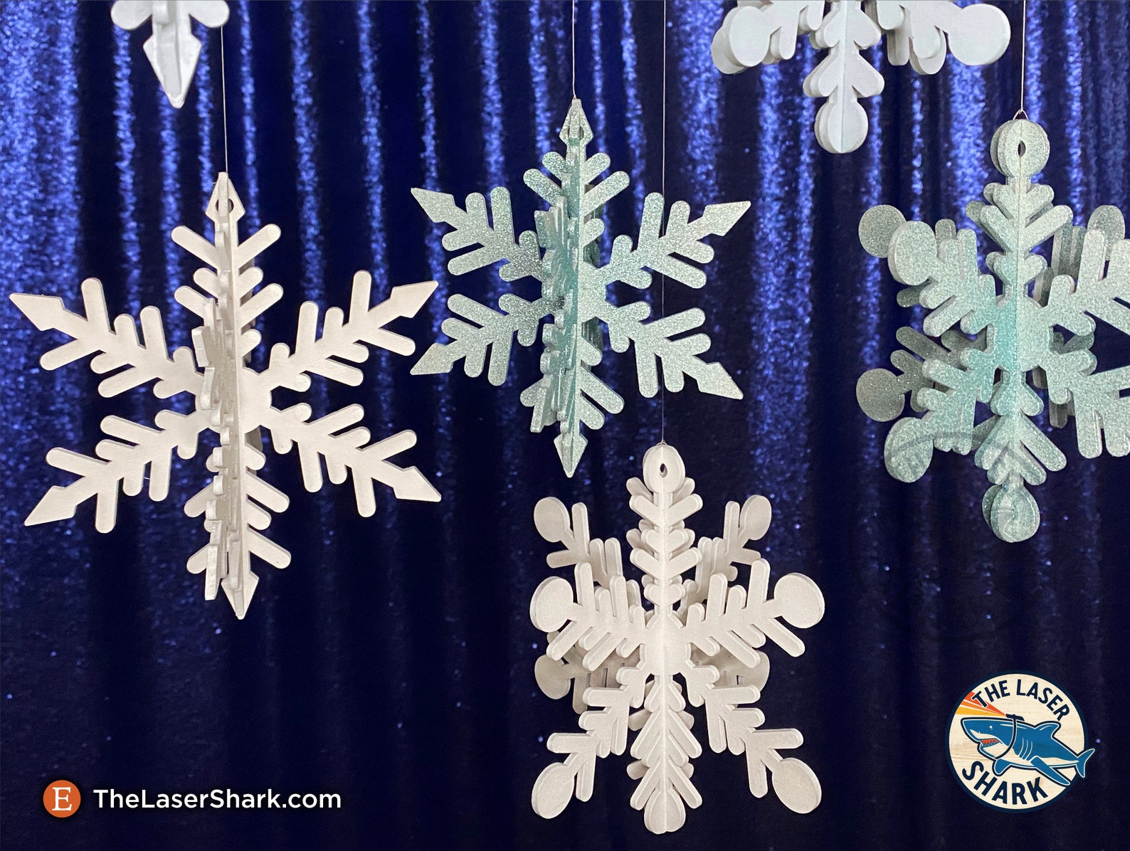 3D Hanging Snowflakes SVG Laser Cut Files for Glowforge -laser Cutter ...