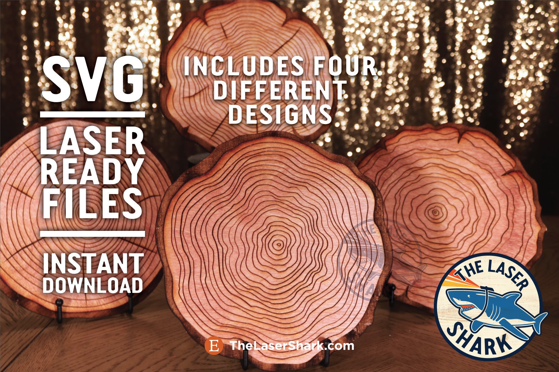 Tree Ring Backings SVG Laser Cut Files for Glowforge -laser Cutter ...