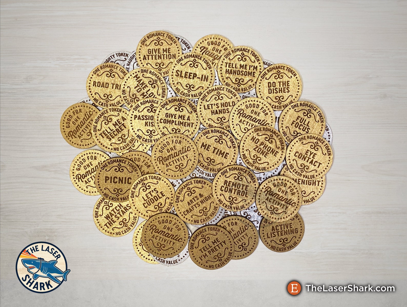 Romantic Activity Tokens SVG Laser Cut Files for Glowforge | Etsy