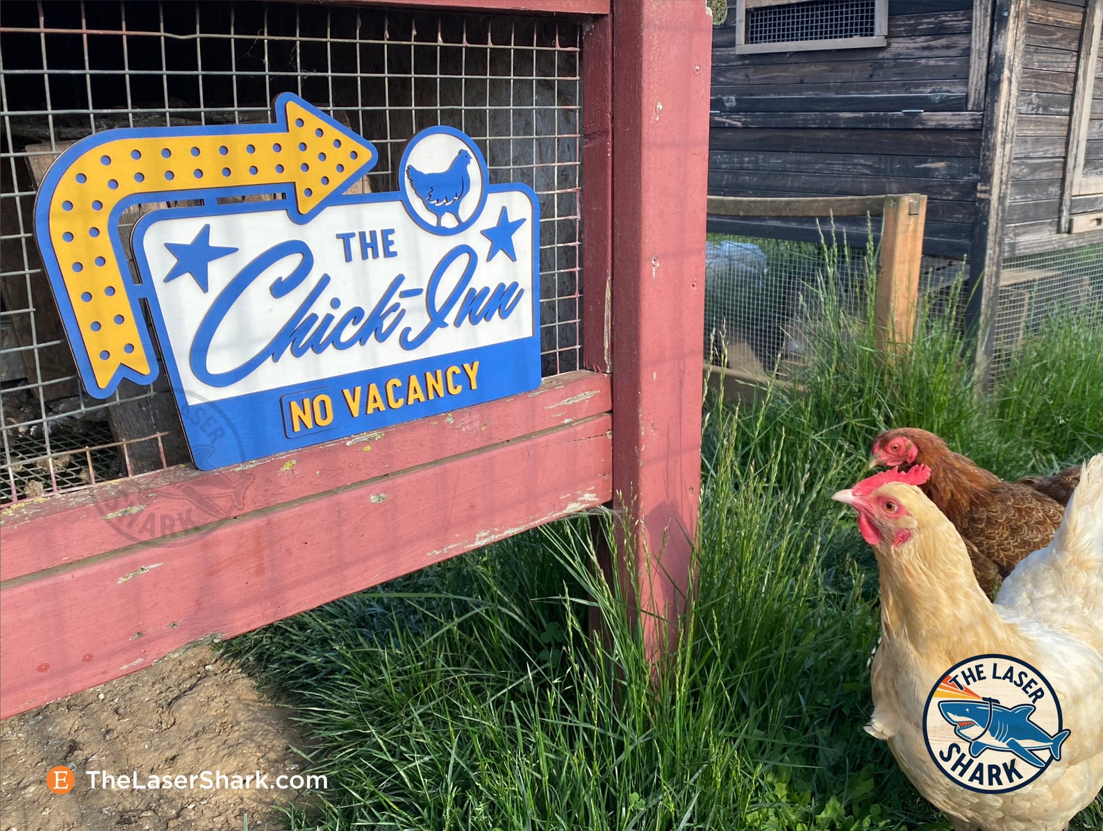 Chick-inn Sign SVG Laser Cut Files for Glowforge Laser - Etsy