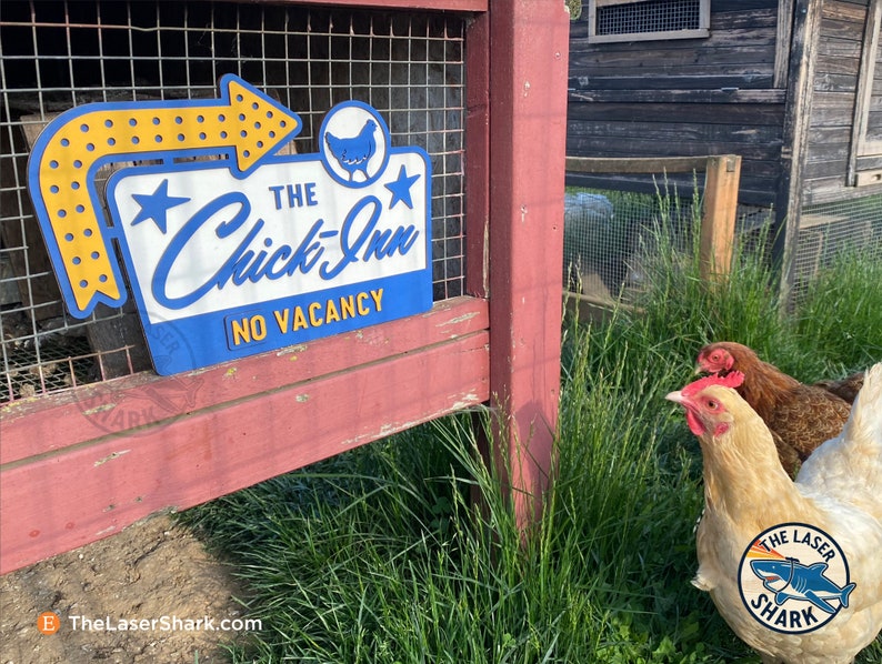 Chick-inn Sign SVG Laser Cut Files for Glowforge Laser - Etsy