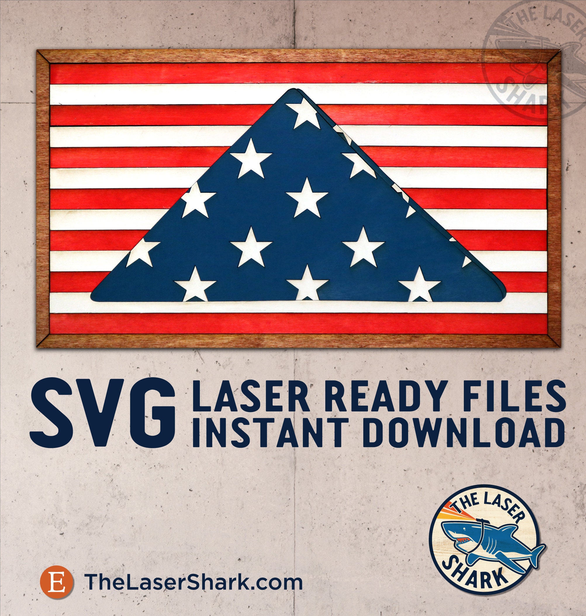 Folded American Flag SVG Laser Cut Files for Glowforge Laser - Etsy Finland