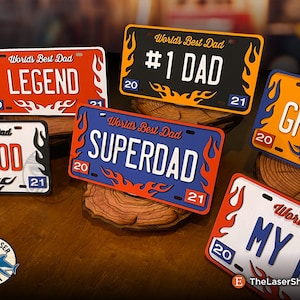 Dad Themed License Plates SVG Laser Cut Files - Glowforge Laser Cutter ...